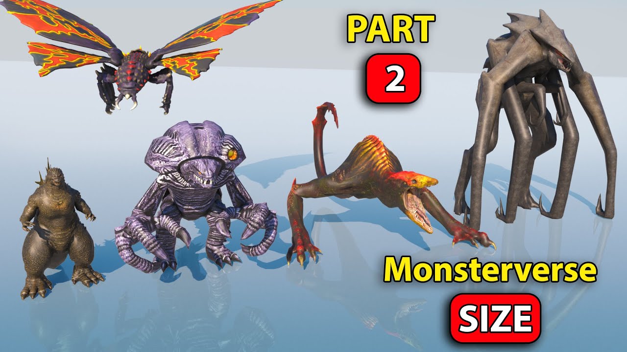 Monster Verse 3D Titan Size Comparison ☢️ | ☢️ MonsterVerse Titans ...