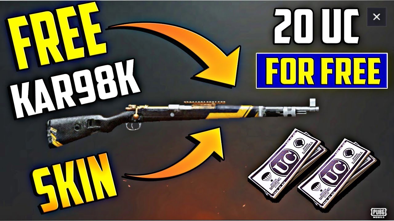 PUBG : Get Kar98k Skin For Free | Kar98k Skin In 20 UC | Kar98k Yellow ...