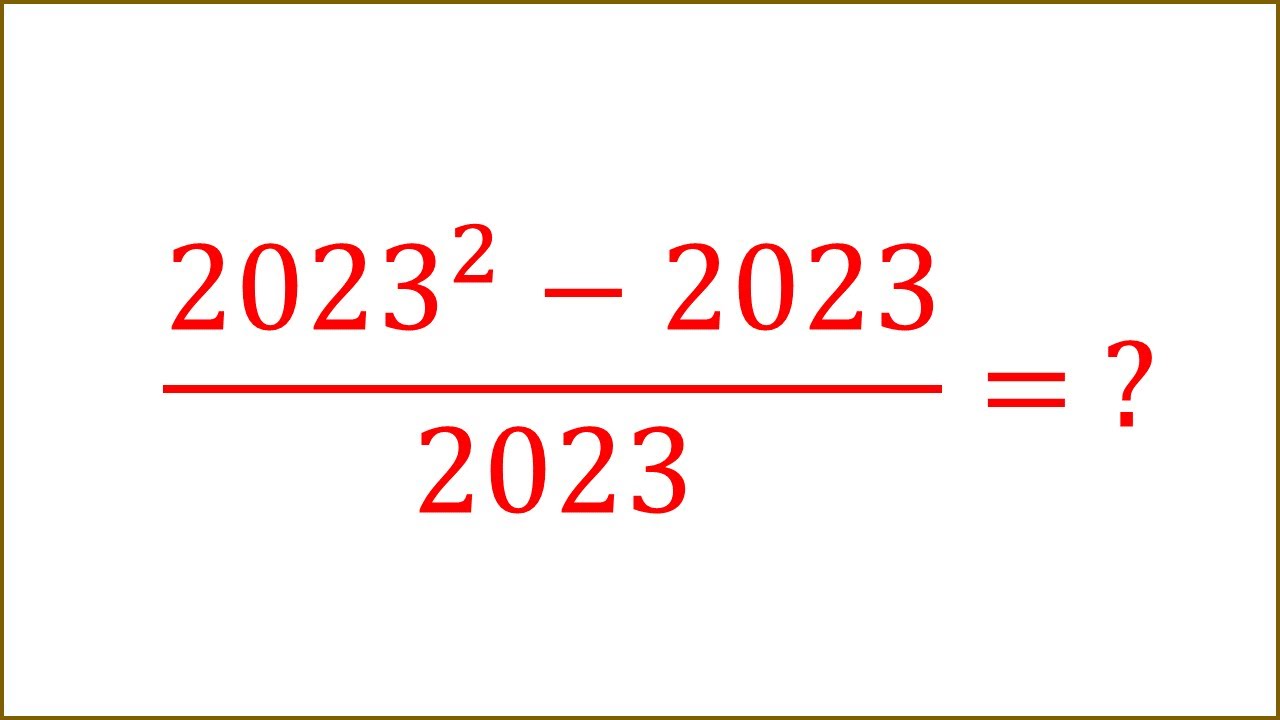 An easy math problem on number 2023 - YouTube