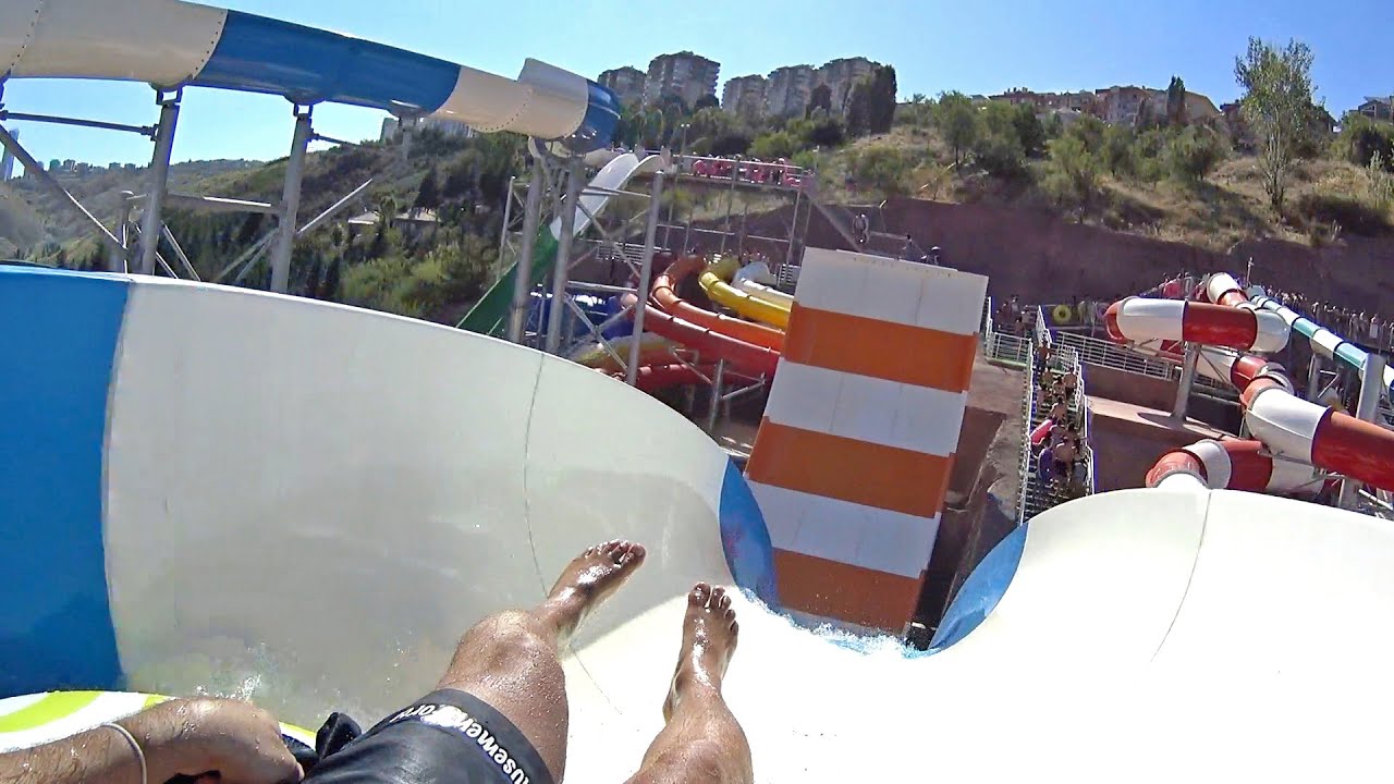 Boomerang Banana Water Slide at Waterpark Cankaya - YouTube