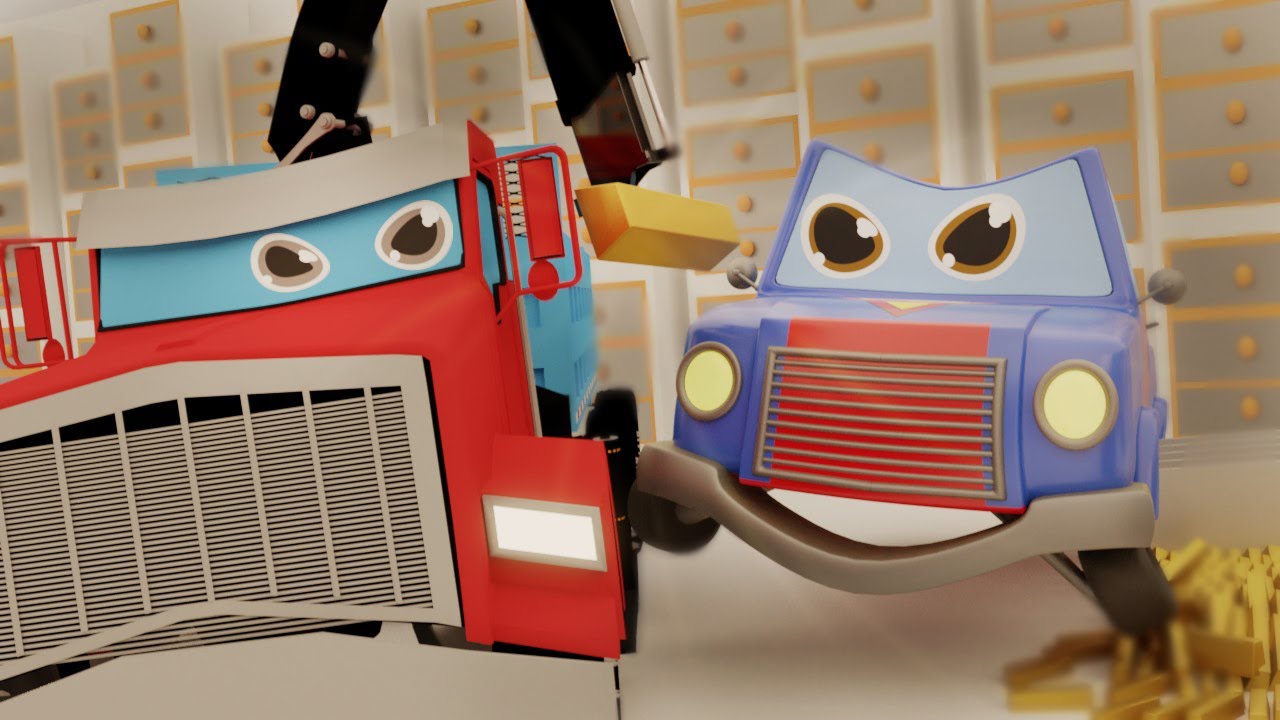 EVIL ROBBER ESCAPE BANK ROBBERY! SUPERHERO CAR IS VERY MAD!! - YouTube