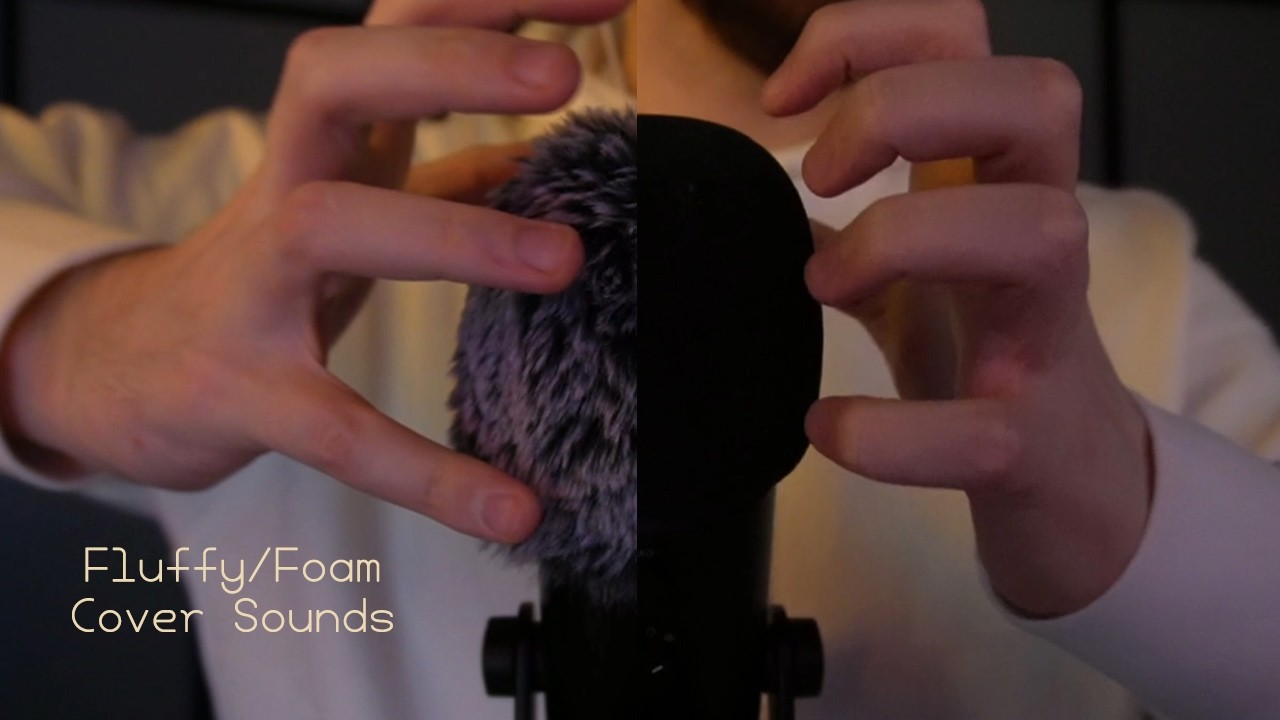 ASMR Fluffy vs Foam Mic Covers Sounds (Waves, Scratching, No Talking ...