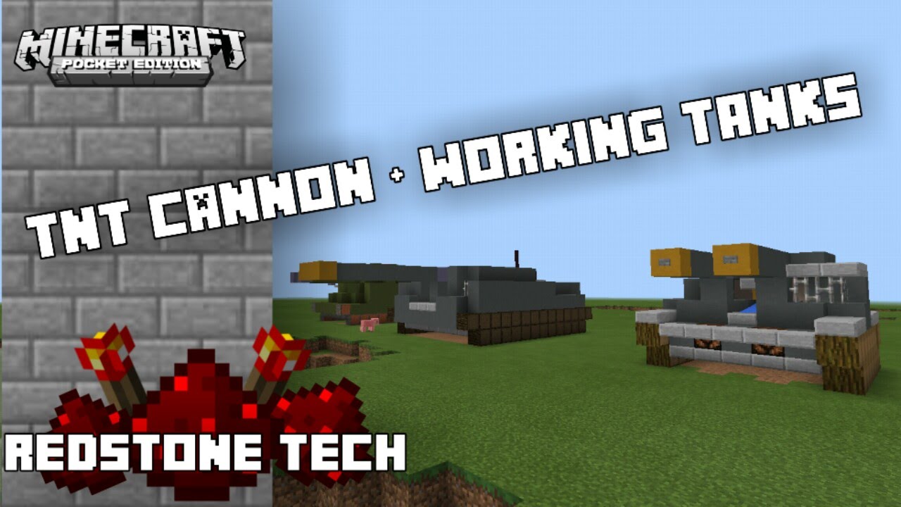 Minecraft PE RedStone Tech📛: TNT Cannon,Tanks - YouTube