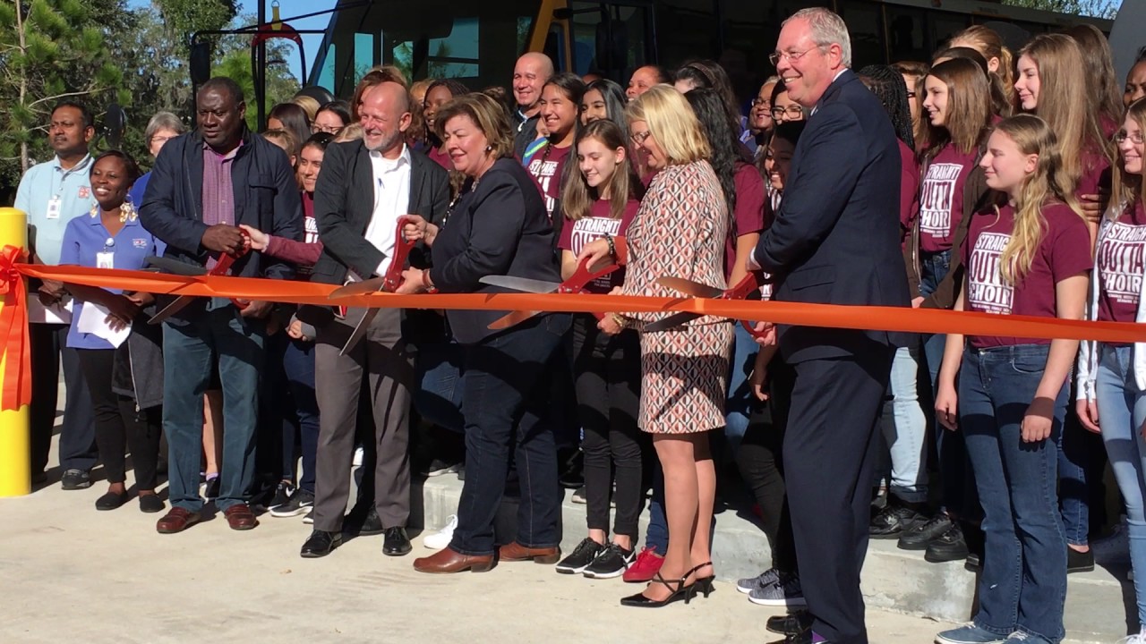 OCPS bus depot ribbon cutting - YouTube