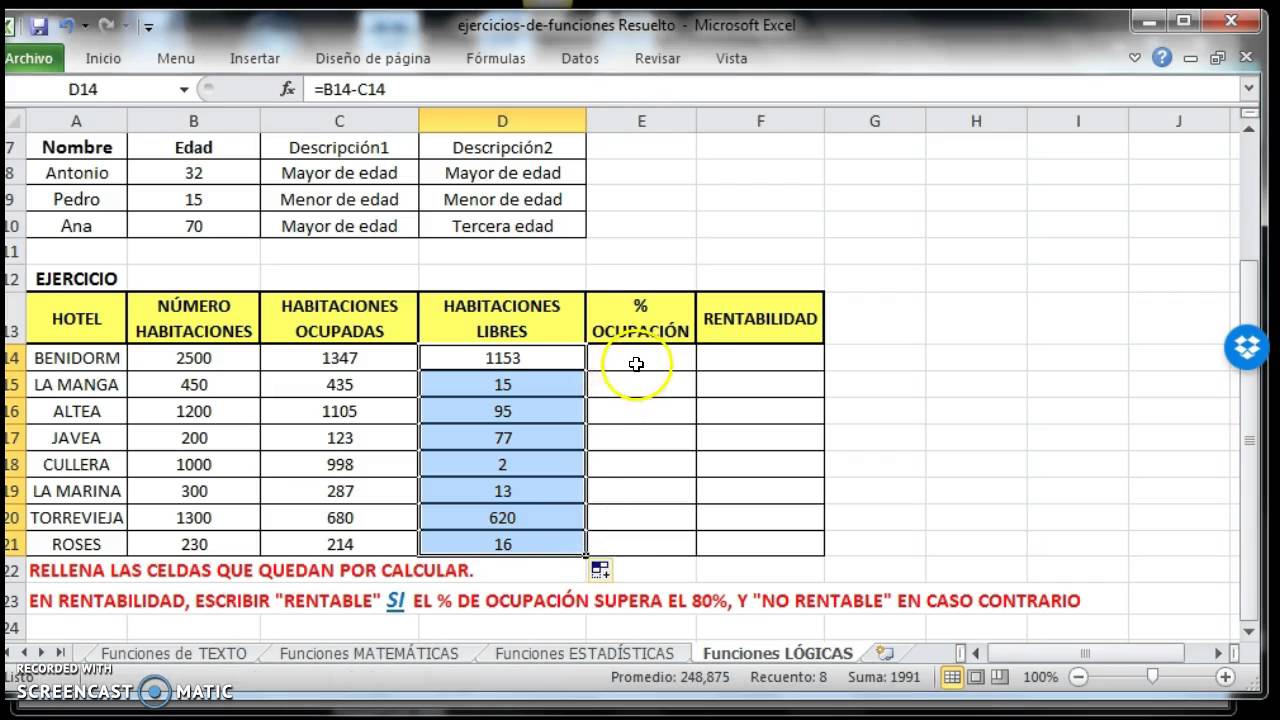 Funcion lógica Si de excel - YouTube