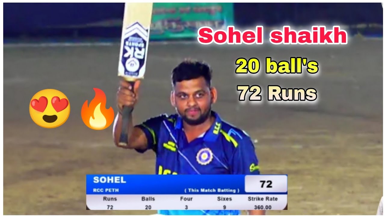 😍🔥20 ball's 72 runs by Sohel shaikh at, Aamdar chashak Goregaon - 2023 ...