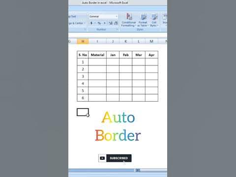 Auto border in excel #shorts - YouTube