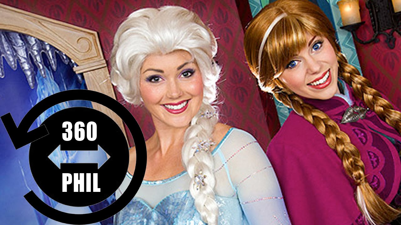 MEETING ANNA AND ELSA FROM FROZEN - Disneyland - 360 Video - YouTube