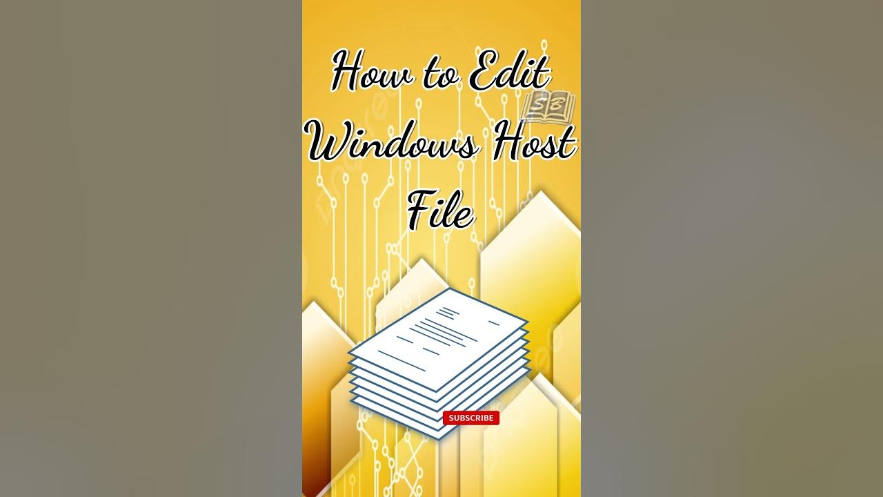 How to Edit the Windows Host File - YouTube