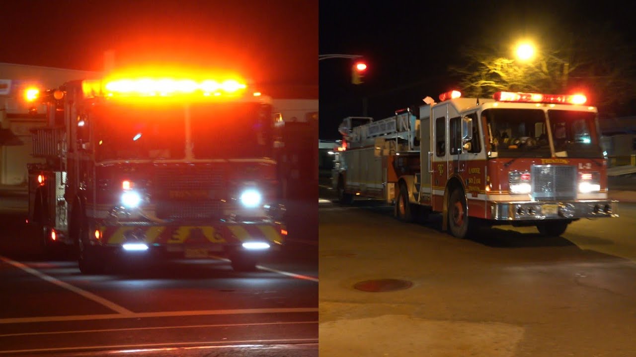 Trenton Fire Department Engine 6 and Ladder 4 Responding *Spare Duplex ...