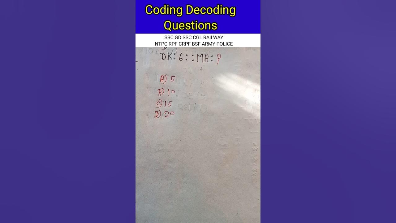 Coding Decoding Short Tricks | Coding Decoding Questions | कोडिंग डिकोडिंग ट्रिक #ssc #sscgd # ...