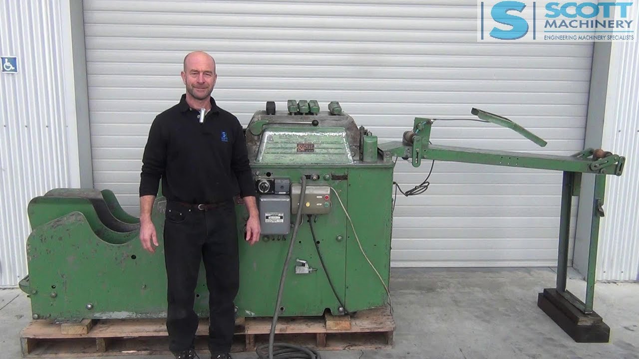 BHP CN-1911 Used Cradle Decoiler & Staightener - YouTube