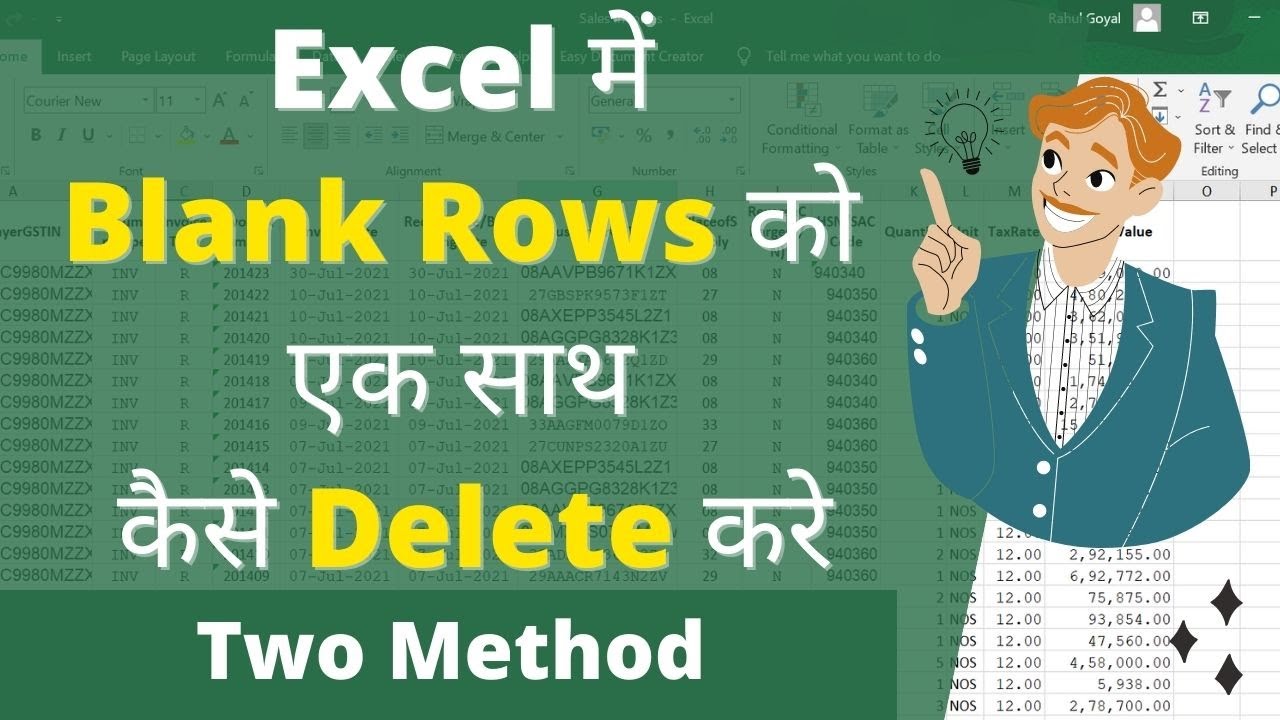 Delete Blank Rows In Excel YouTube Delete Blank Rows In Excel YouTube