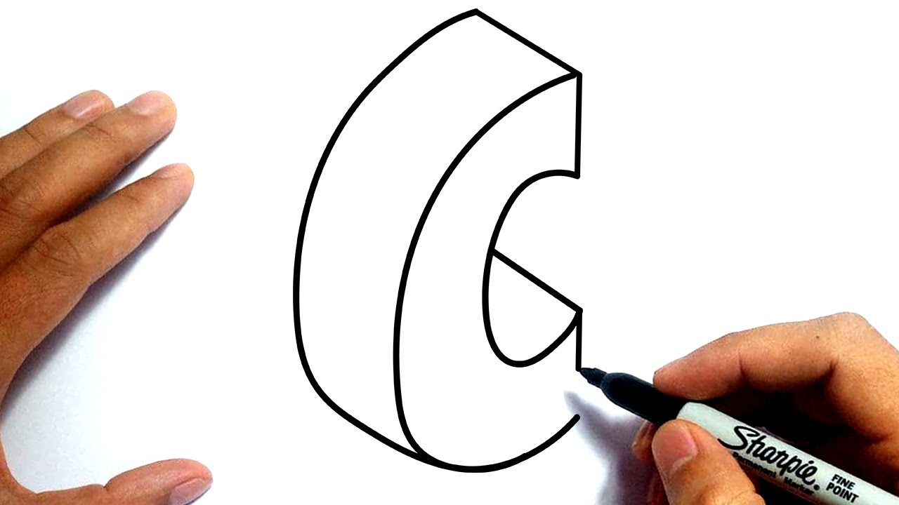 How To Draw A 3D Letter C Very Easy | 3D C Tutorial - YouTube