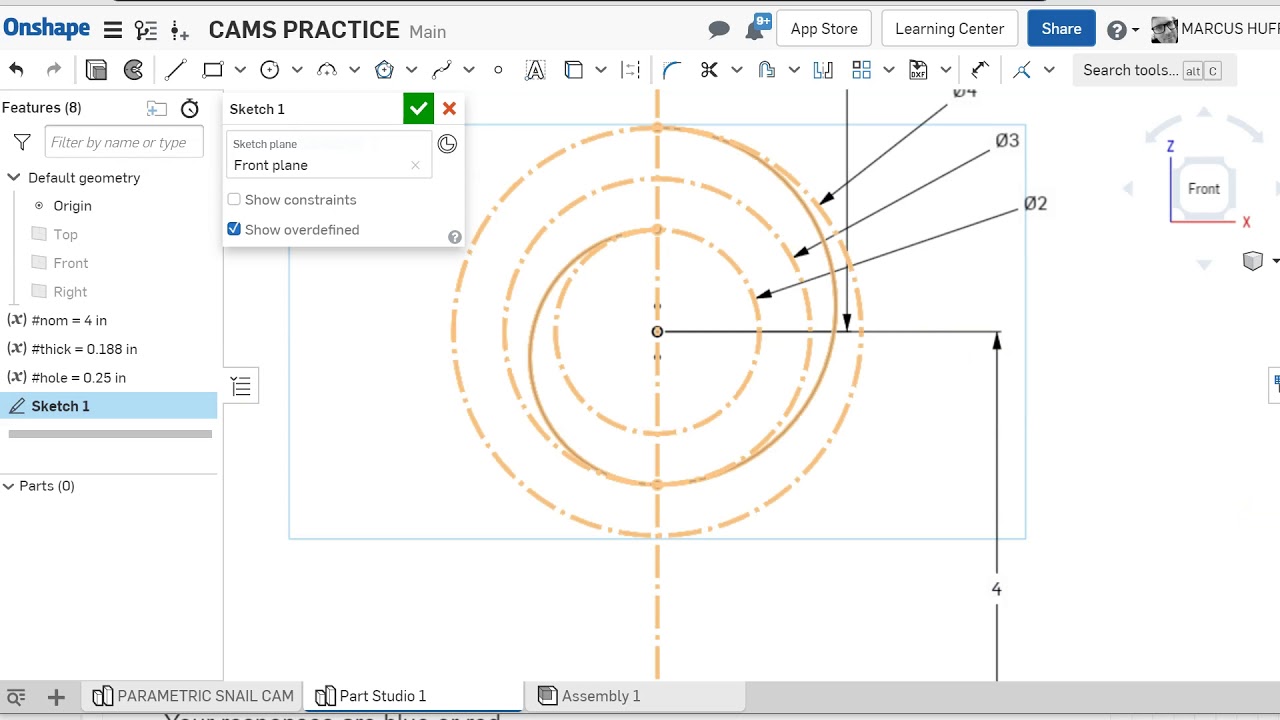 IE OnShape parametric snail cam - YouTube