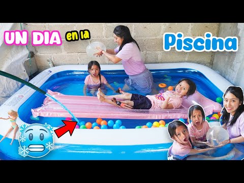 UN DÍA EN LA PISCINA🌊 Con AGUA CONGELADA🥶