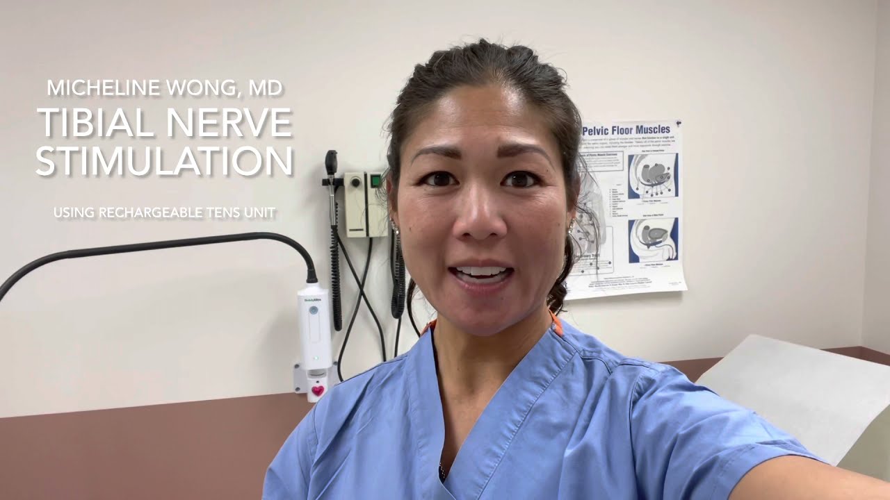 Tibial nerve stimulation using rechargeable TENS Unit - YouTube