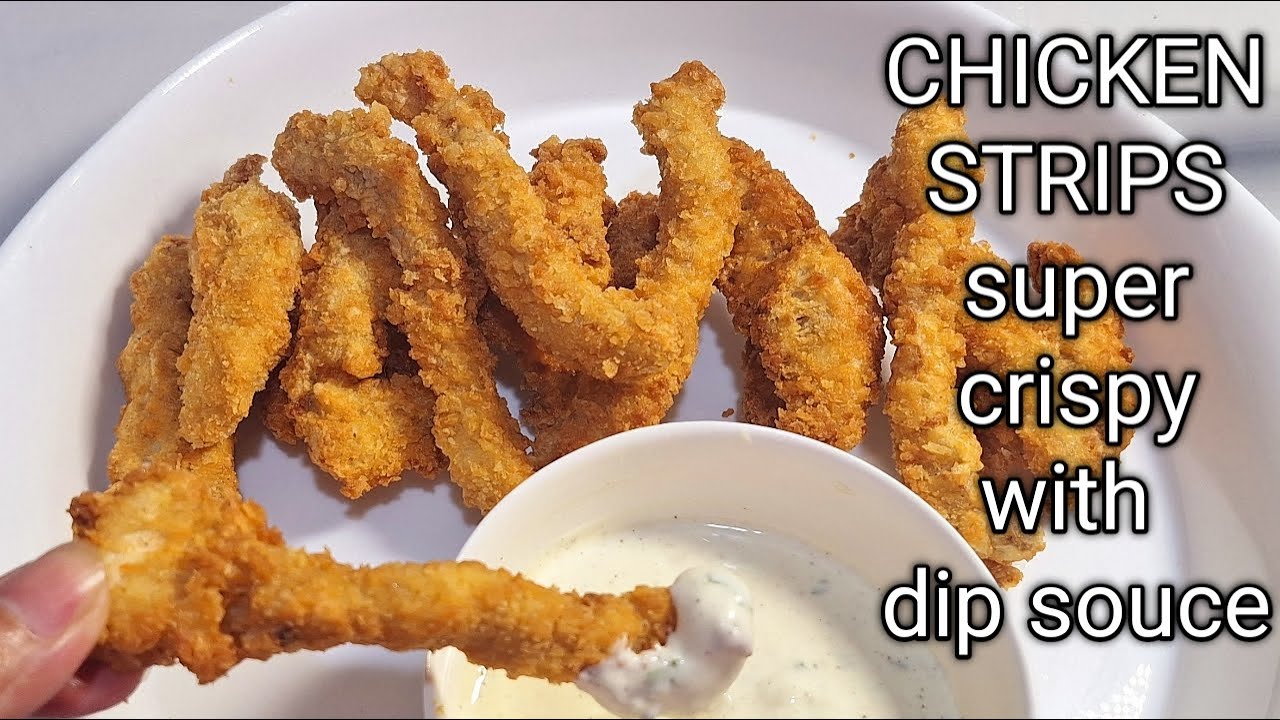 Super crispy chicken strips with dip souce - YouTube