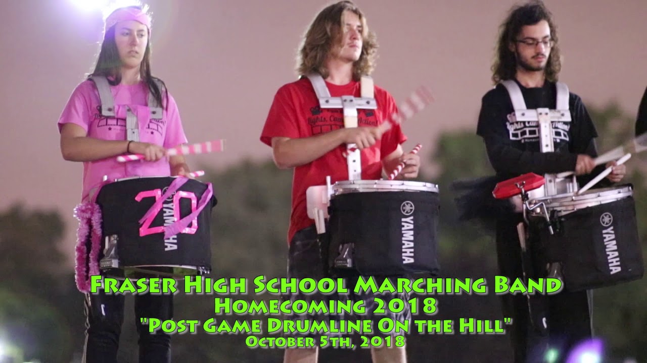 Fraser High School Drumline -Homecoming 2018- On the Hill - YouTube