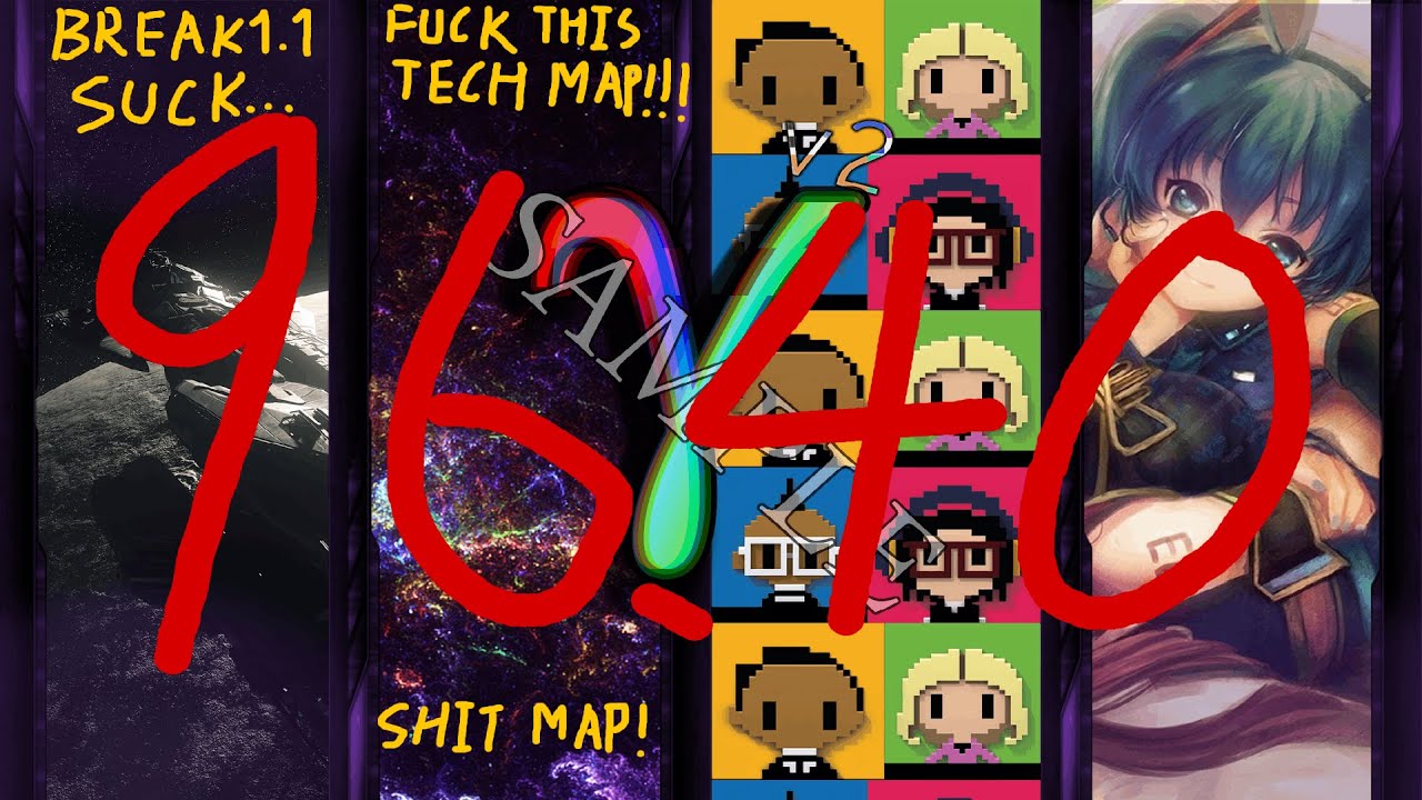 osu mania gamma sample 96.40 clear (finally...) - YouTube