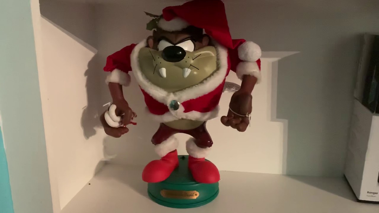 Vintage 1996 Looney Tunes Taz Tasmanian Devil Christmas Santa with ...