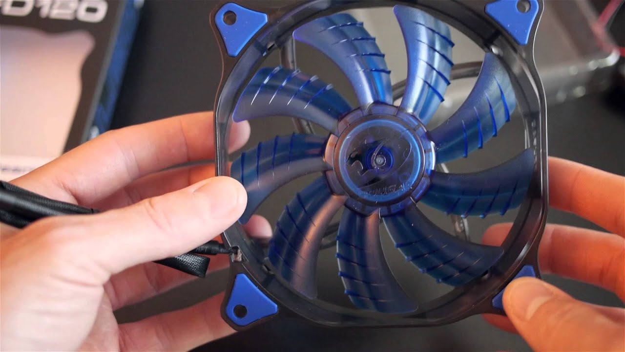 Cougar 120mm CFD120 Blue Led Fan Unboxing & First Impression. Panasonic ...