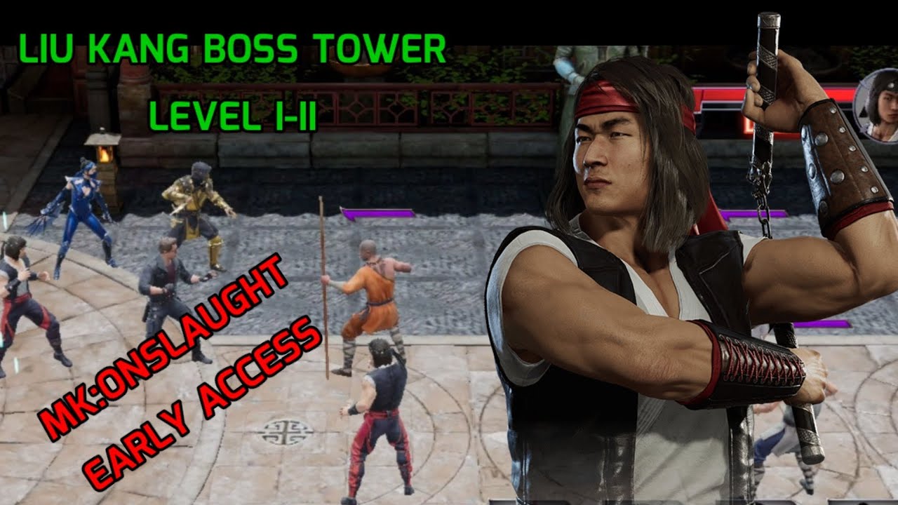 MK:Onslaught Liu Kang Boss Tower Fights Level I-II|Gameplay| - YouTube