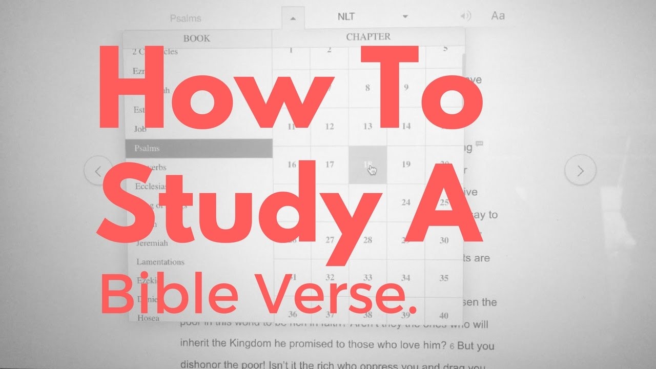 HOW TO STUDY A BIBLE VERSE - YouTube