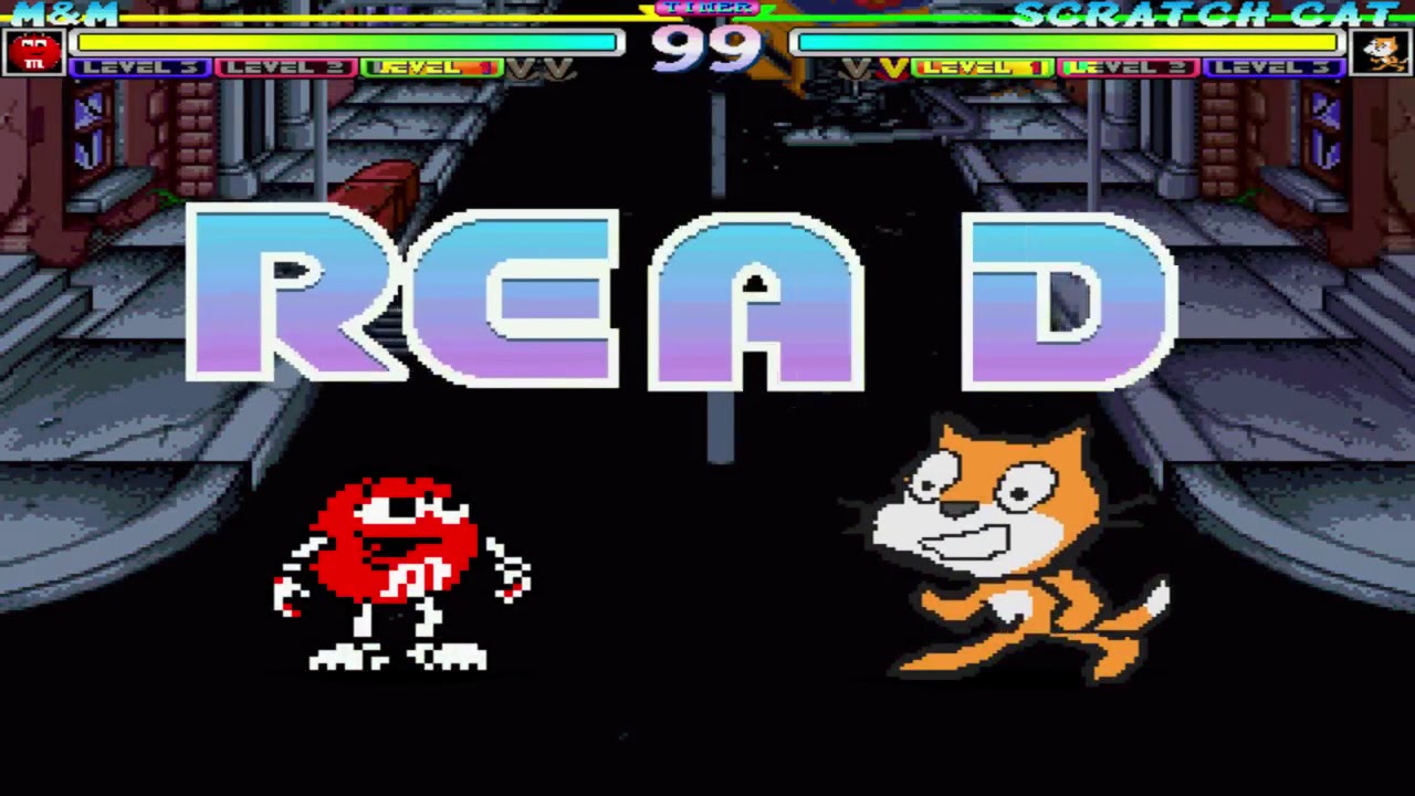 Mugen battle Red M&M vs Scratch Cat - YouTube