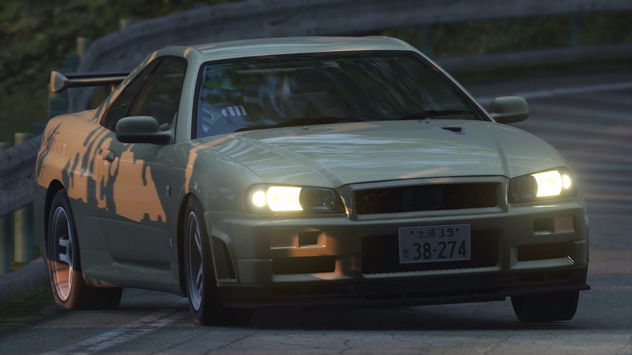Initial D - R34 - God Foot - Tsukuba - YouTube