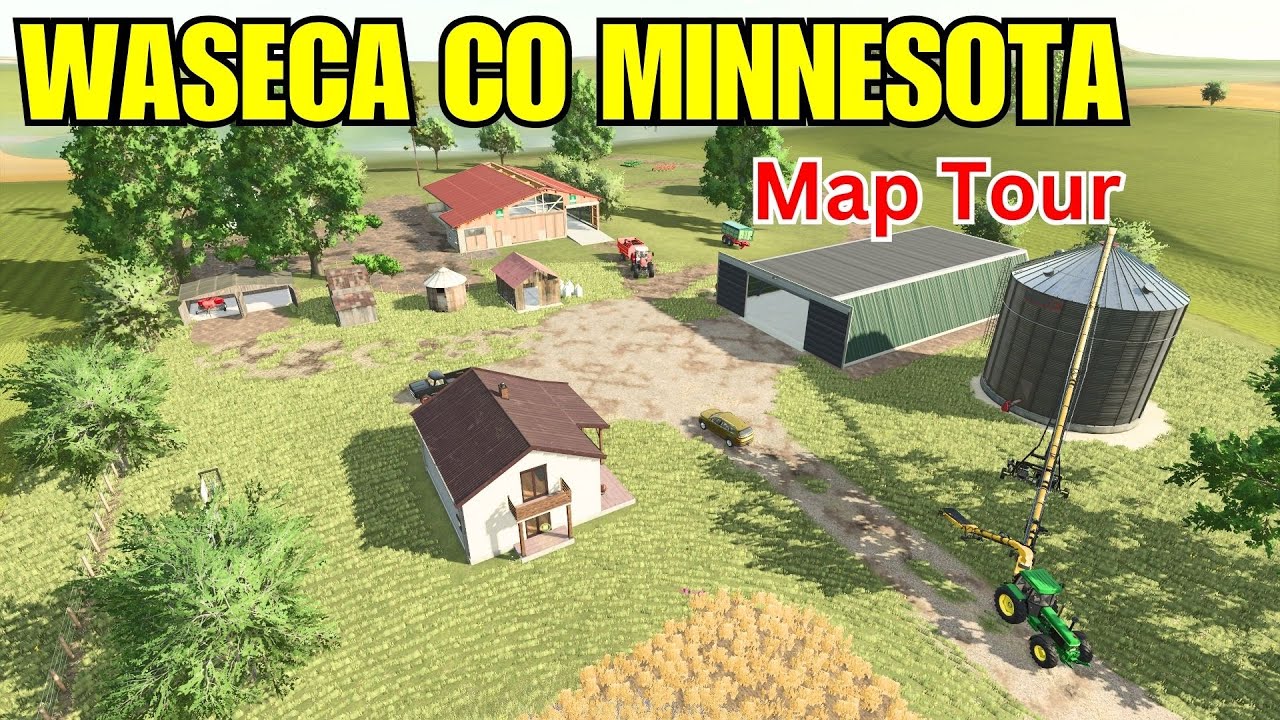 Waseca County Minnesota Map – Map Tour – Farming Simulator 25 - YouTube
