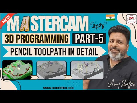 Mastercam 2025 3d Programming Day-6 | How to create Pencil toolpath in mastercam 2025 finishing ...