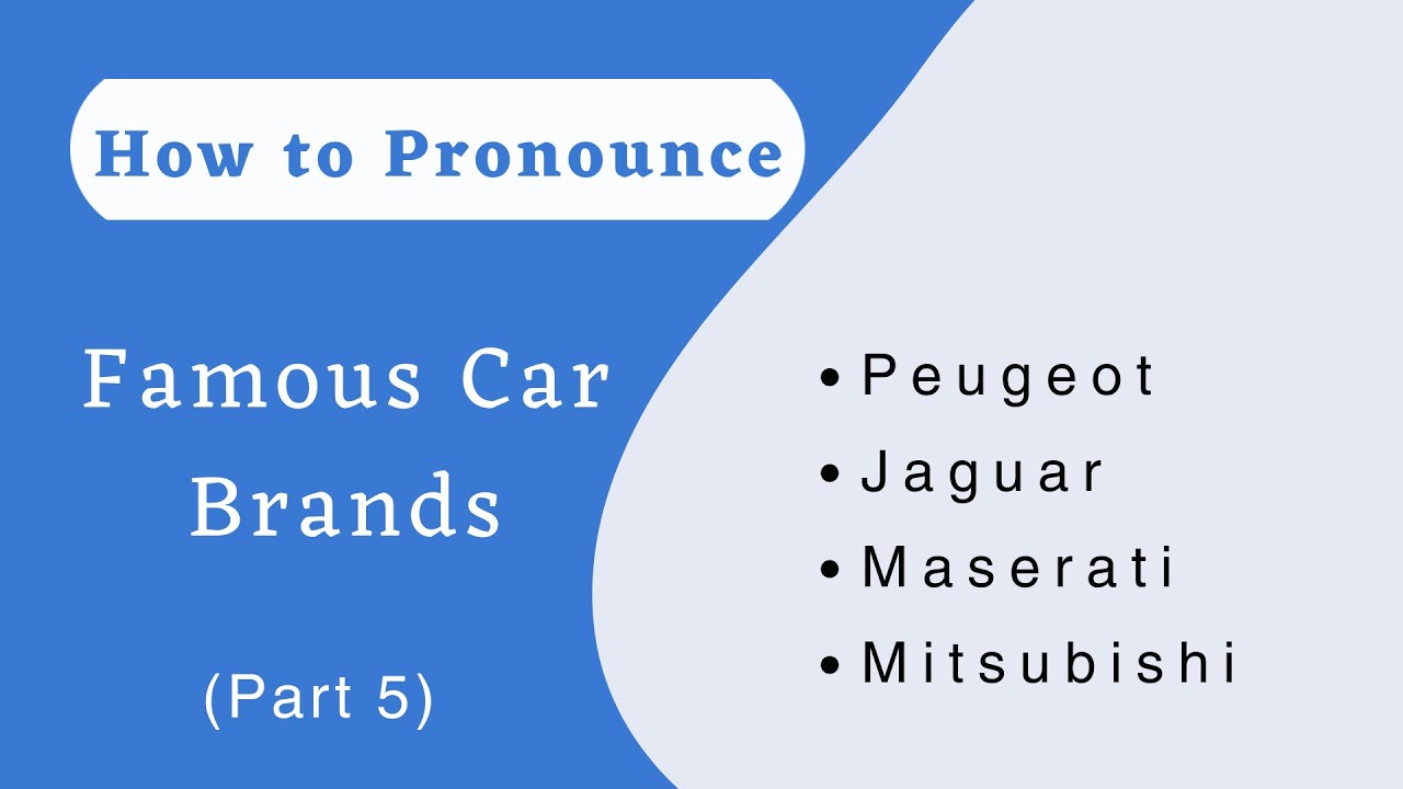 How to Pronounce Car Brand Names Correctly? (PART 5) - YouTube