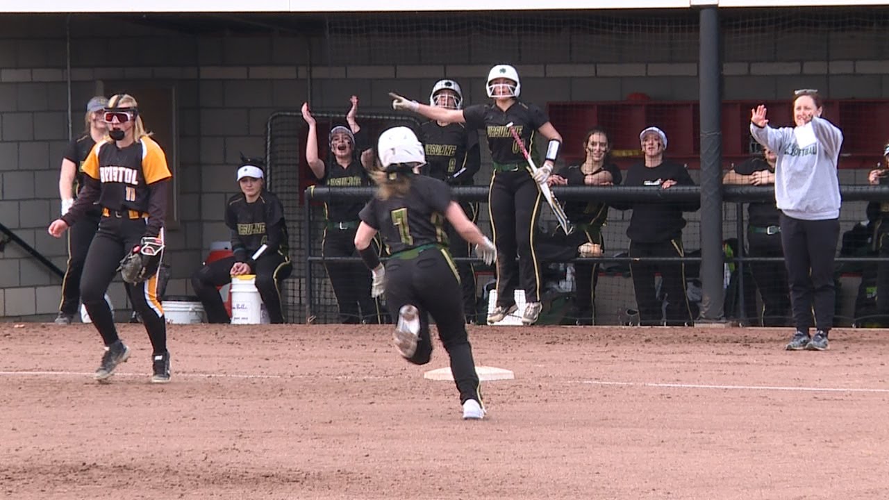 Ursuline softball starts hot with huge offensive output - YouTube