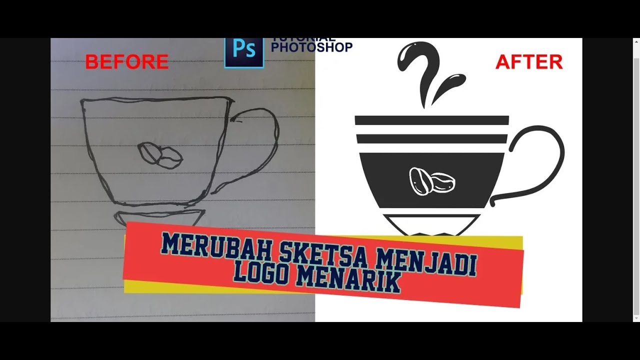 Cara Merubah Sketsa Menjadi Logo Menarik | Tutorials Photoshop | Desain ...
