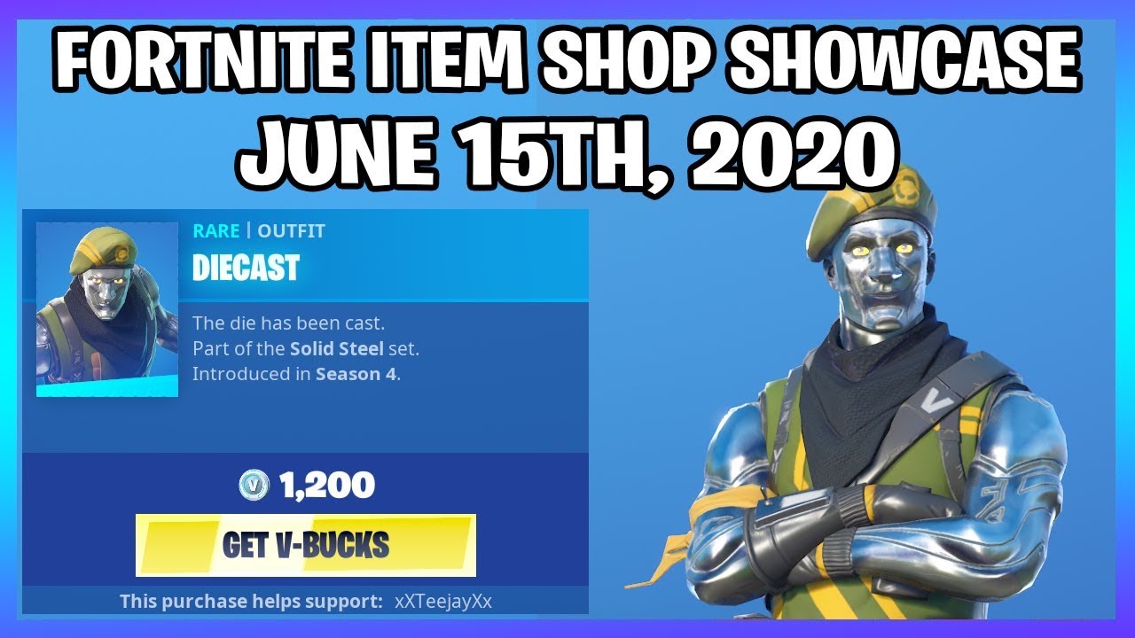 Fortnite Item Shop *RARE* DIECAST SKIN IS BACK! [June 15th, 2020 ...