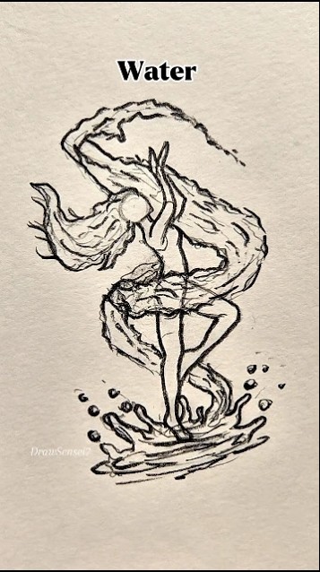 How to Draw ICE, FIRE & WATER Body Poses in 15 Seconds #drawing # ...