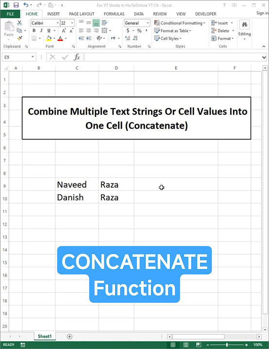 Combine Multiple Text Or Cell Values Into One Cell Concatenate In MS ...