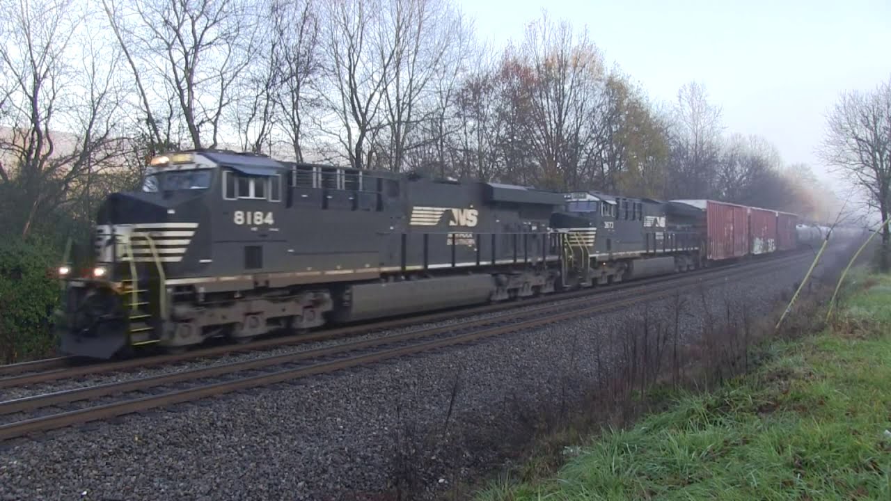 NS 8184 leads a 191 car NS 143-11 at CP Daisy - YouTube