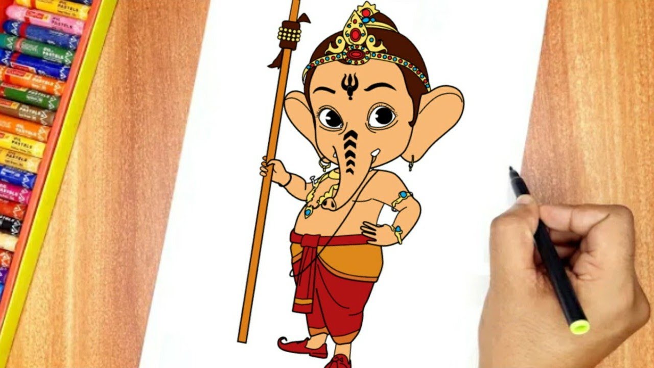 how to draw bal ganesh//ganesh drawing//ganpati drawing - YouTube