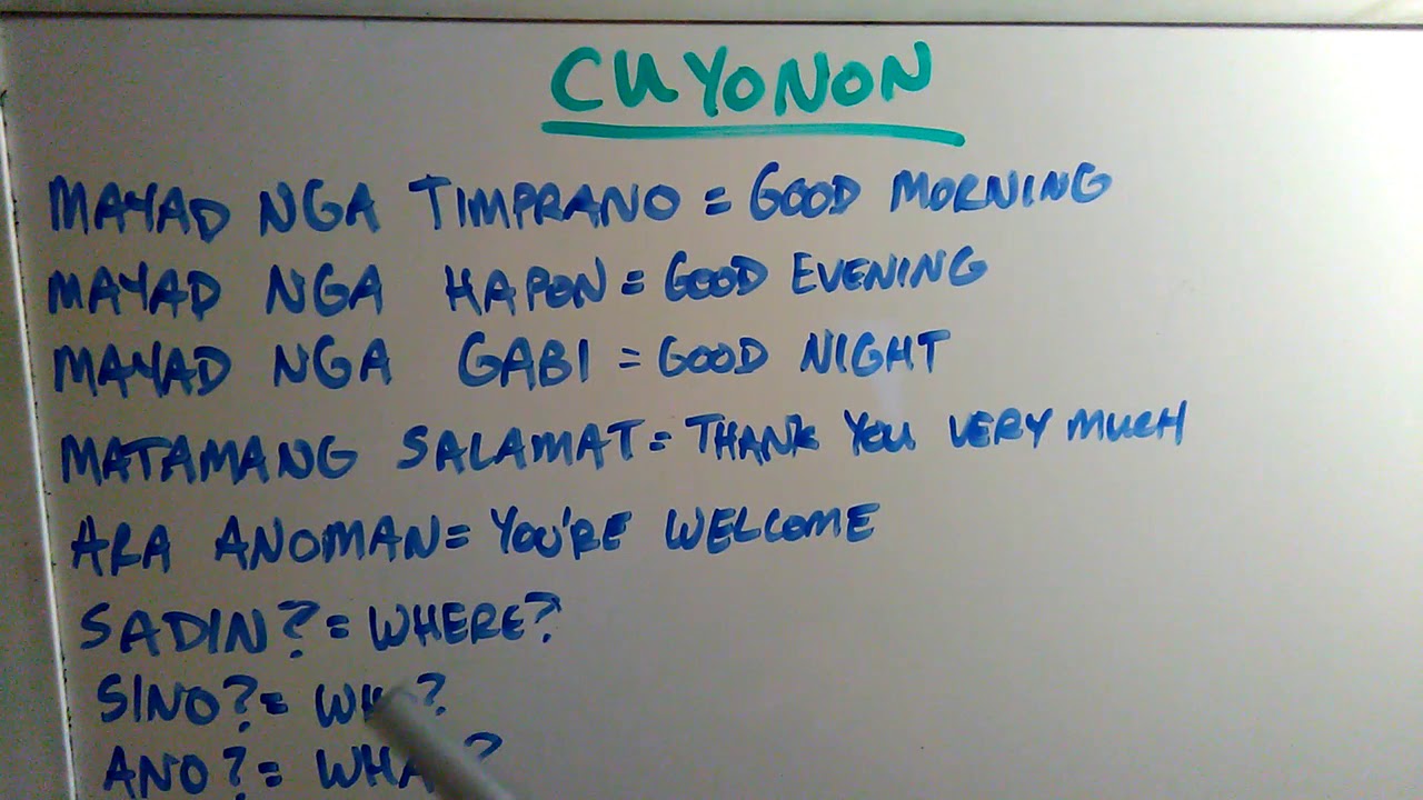 Let's Learn Cuyonon Visayan - Greetings and Interrogatives - YouTube