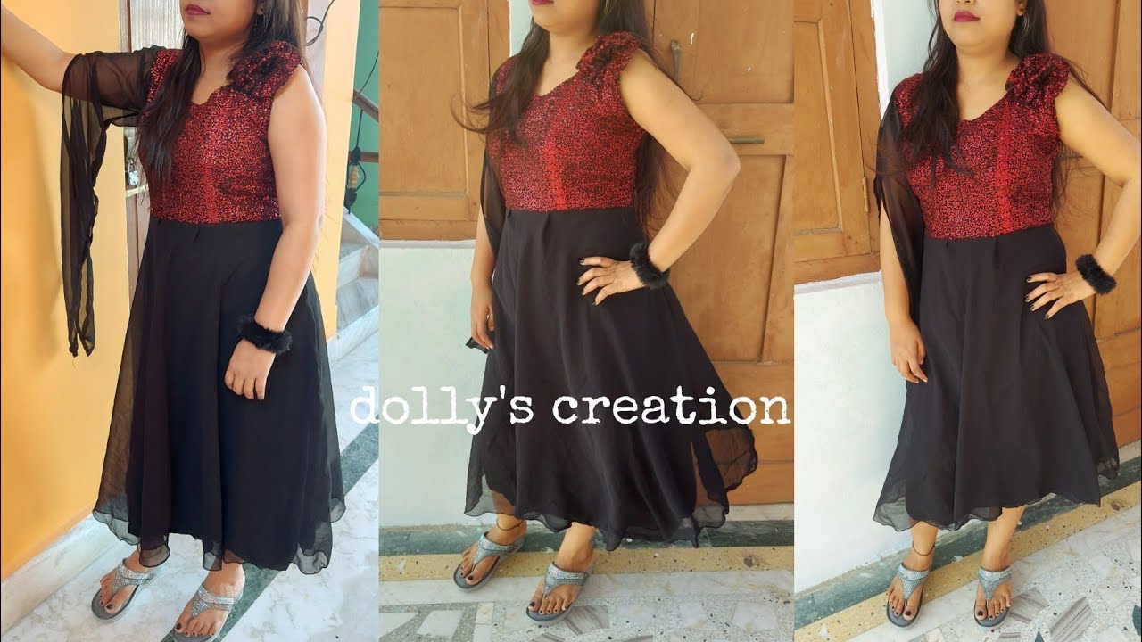 कम कपड़े में बनाए Designer Midi Dress || Dolly's Creation || DIY || - YouTube