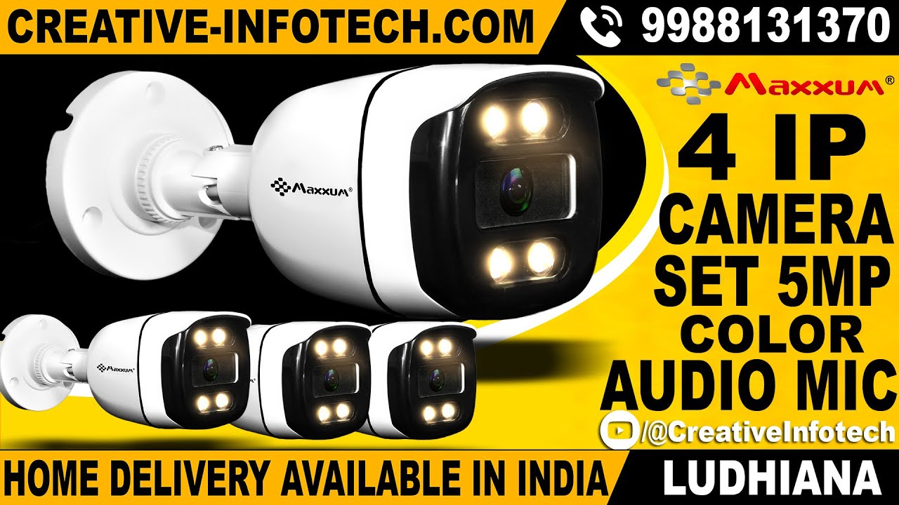 MAXXUM 4 IP CAMERA SET | 5MP IP CAMERA DAY NIGHT COLOR CCTV | NVR 8CH ...