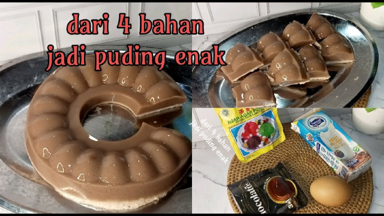 CUMA 4 BAHAN JADI PUDING ENAK LOH! - YouTube