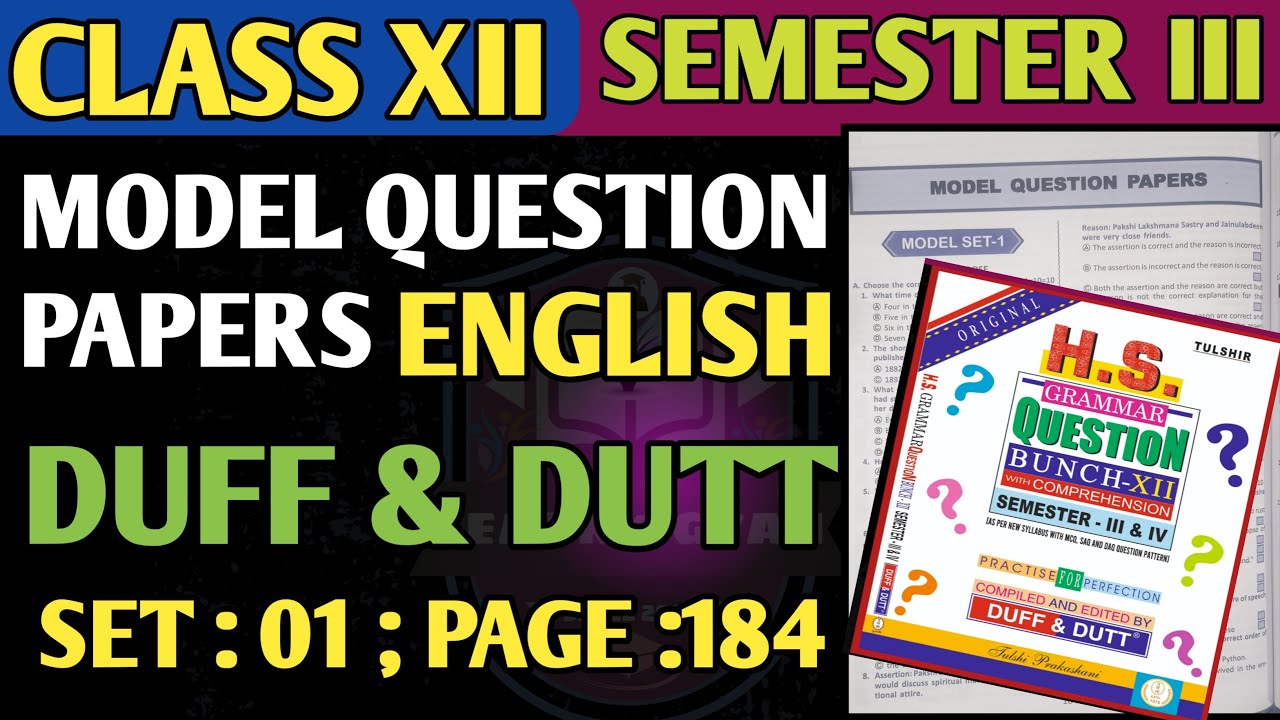 Class 12 English Model Question papers solution 2025 - 2026 // Class 12 ...