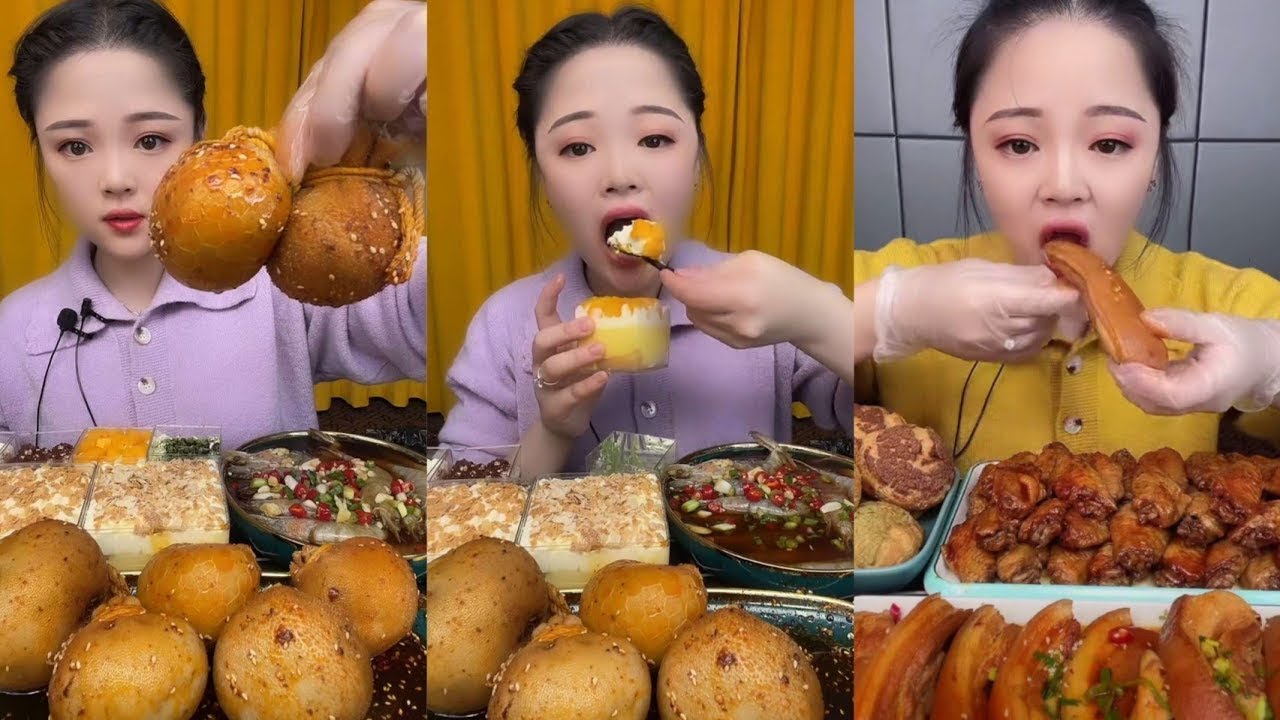 CHINESE MUKBANG FOOD 🍗 Summary of the most gluttonous displays. Can you ...