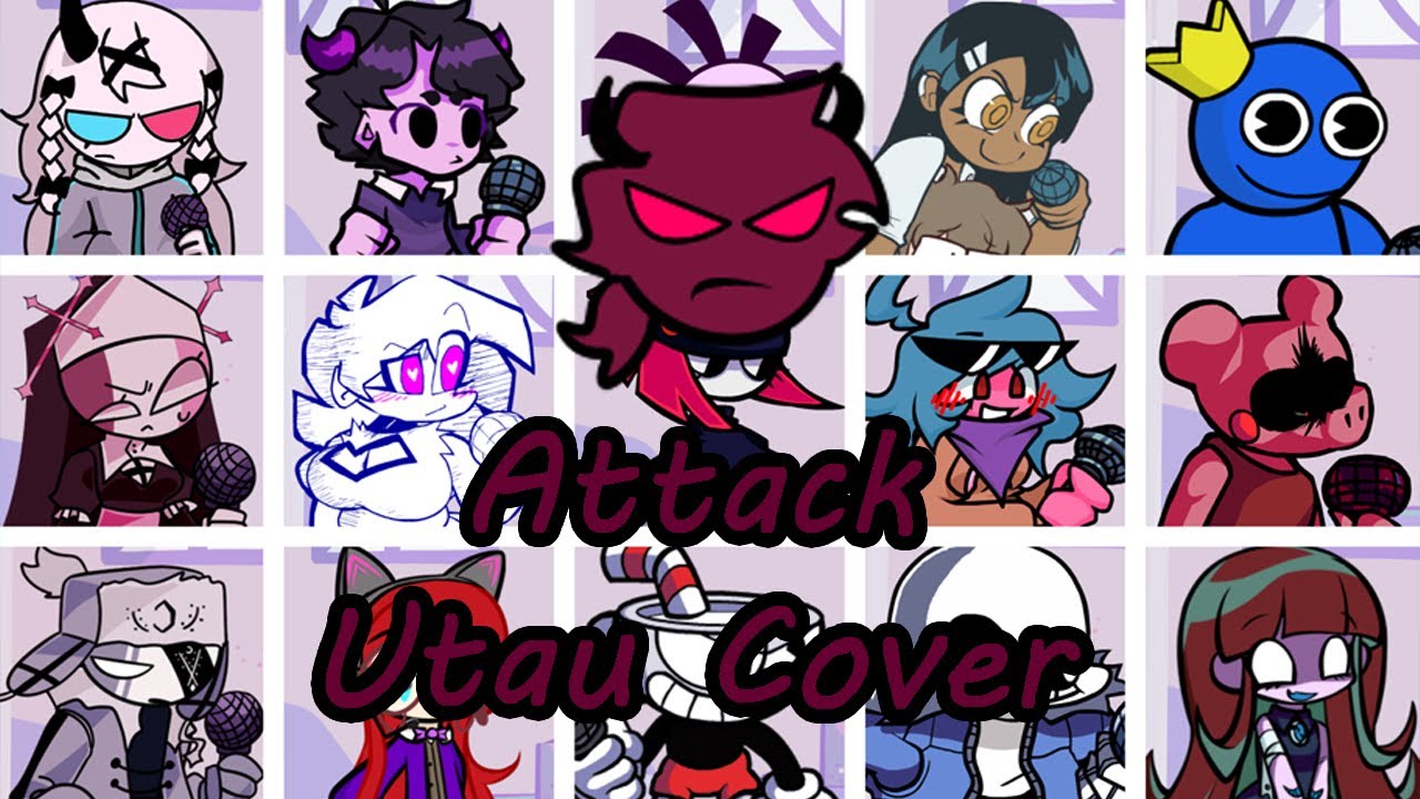 Attack but Every Turn a Different Character Sing it (FNF Attack but ...