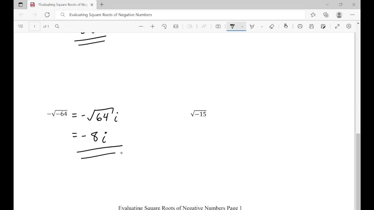 Evaluating Square Roots of Negative Numbers - YouTube