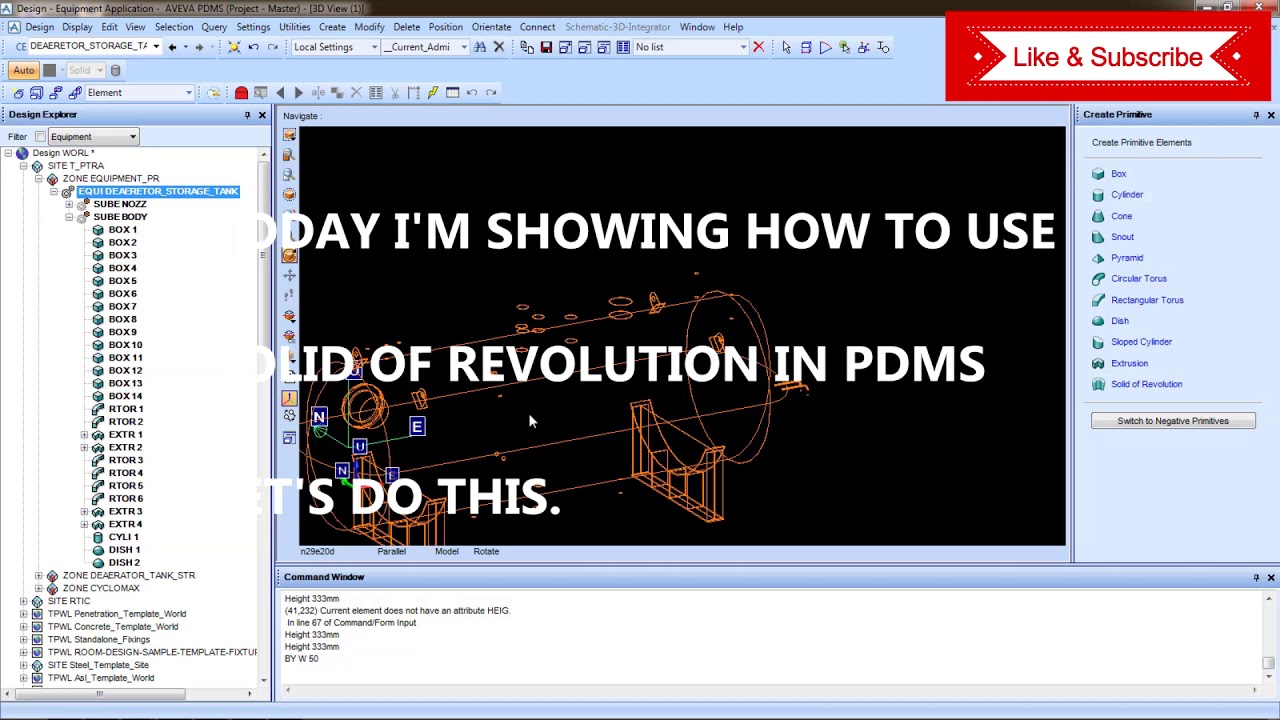 HOW TO USE SOLID OF REVOLUTION IN PDMS - YouTube