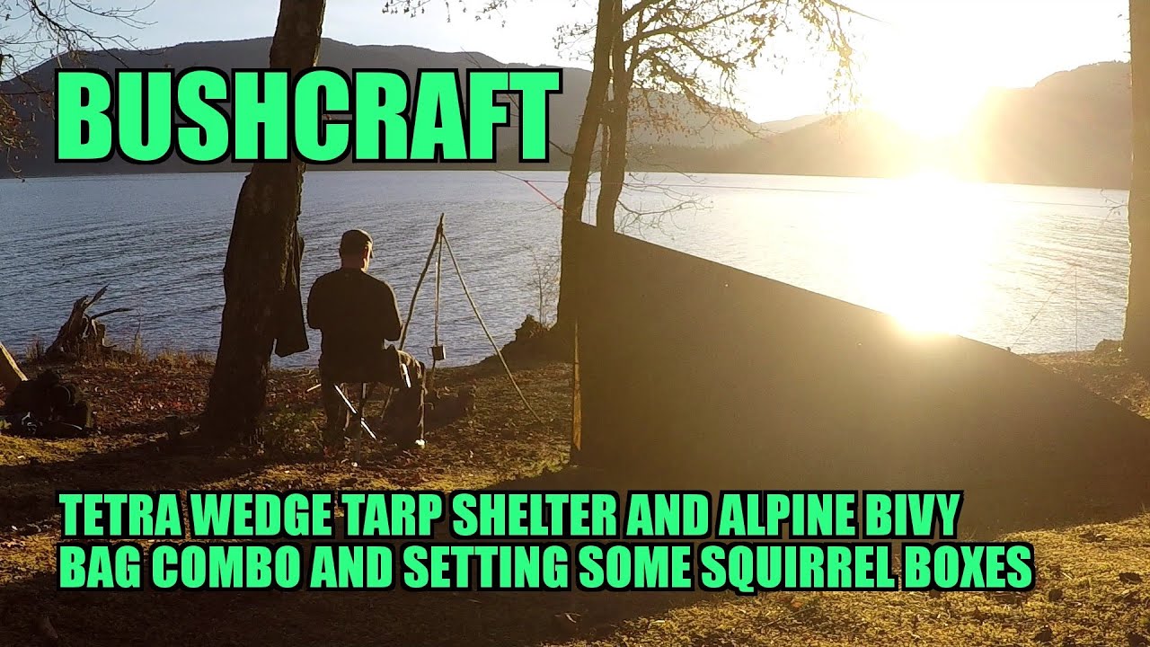 Bushcraft Camping Survival Skills Tetra Wedge Tarp and Shelter Bivy Bag ...